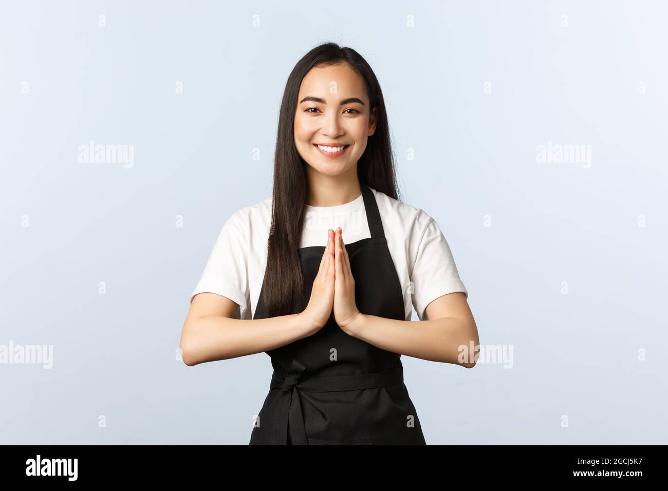 Coffee shop, small business and startup concept. Young smiling asian ...