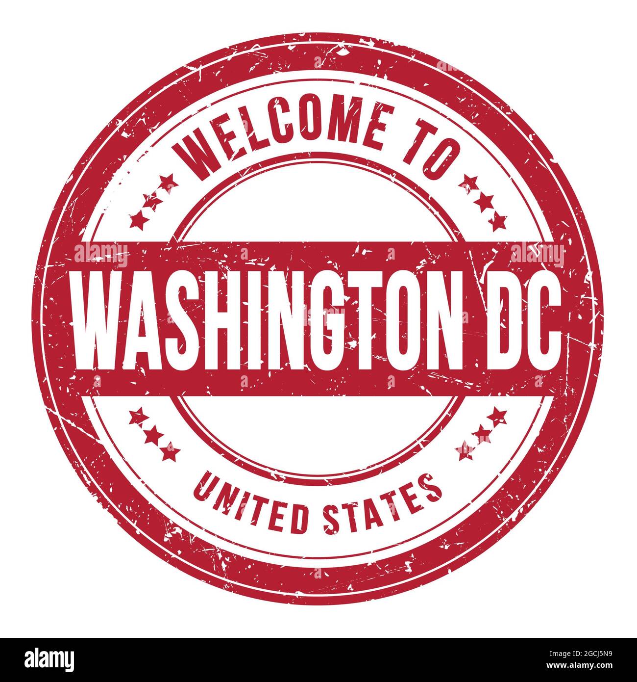WELCOME TO WASHINGTON DC - UNITED STATES, words written on red round ...