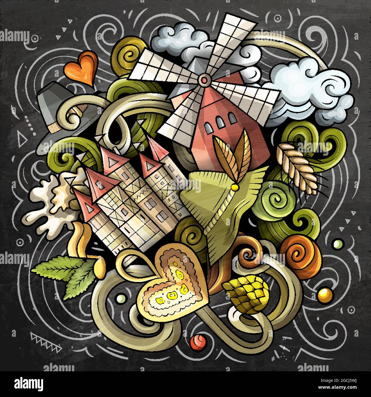 Germany cartoon vector doodle chalkboard illustration Stock Vector ...