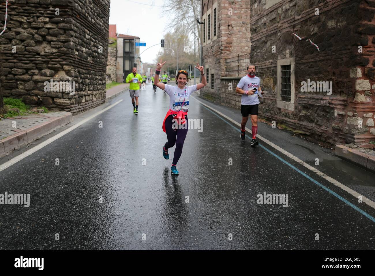 ISTANBUL, TURKEY - APRIL 04, 2021: Athletes running Istanbul Half ...