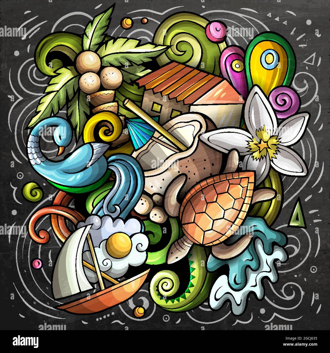 Sri Lanka cartoon vector doodle chalkboard illustration Stock Vector ...