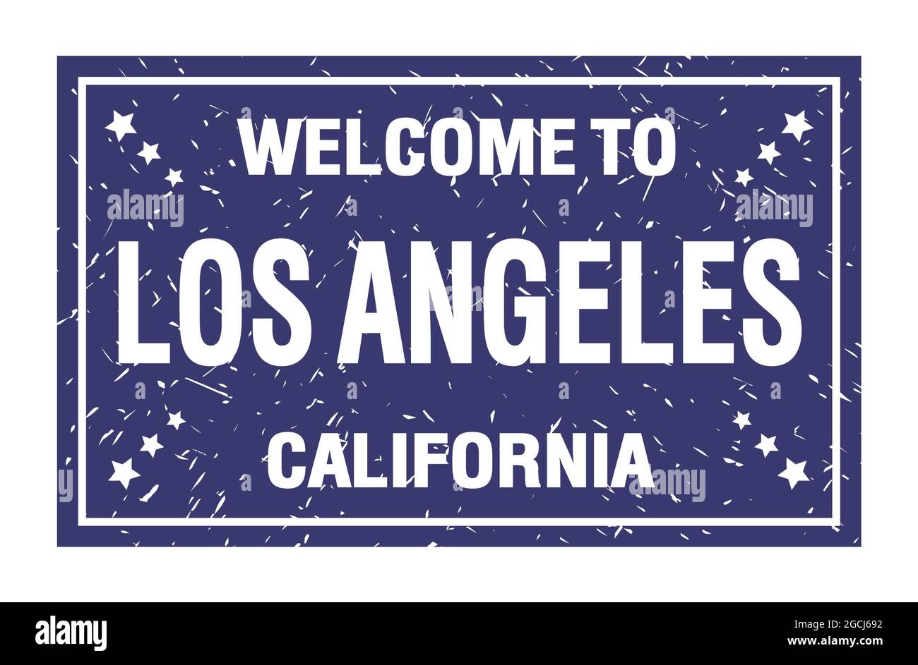 WELCOME TO LOS ANGELES - CALIFORNIA, words written on blue rectangle ...