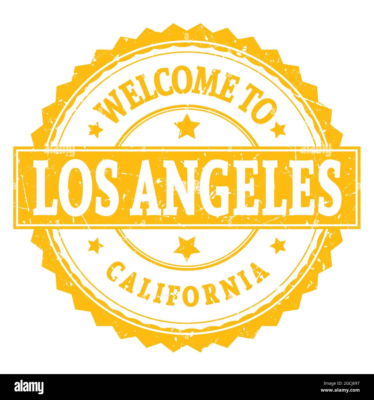 WELCOME TO LOS ANGELES - CALIFORNIA, words written on yellow round zig ...