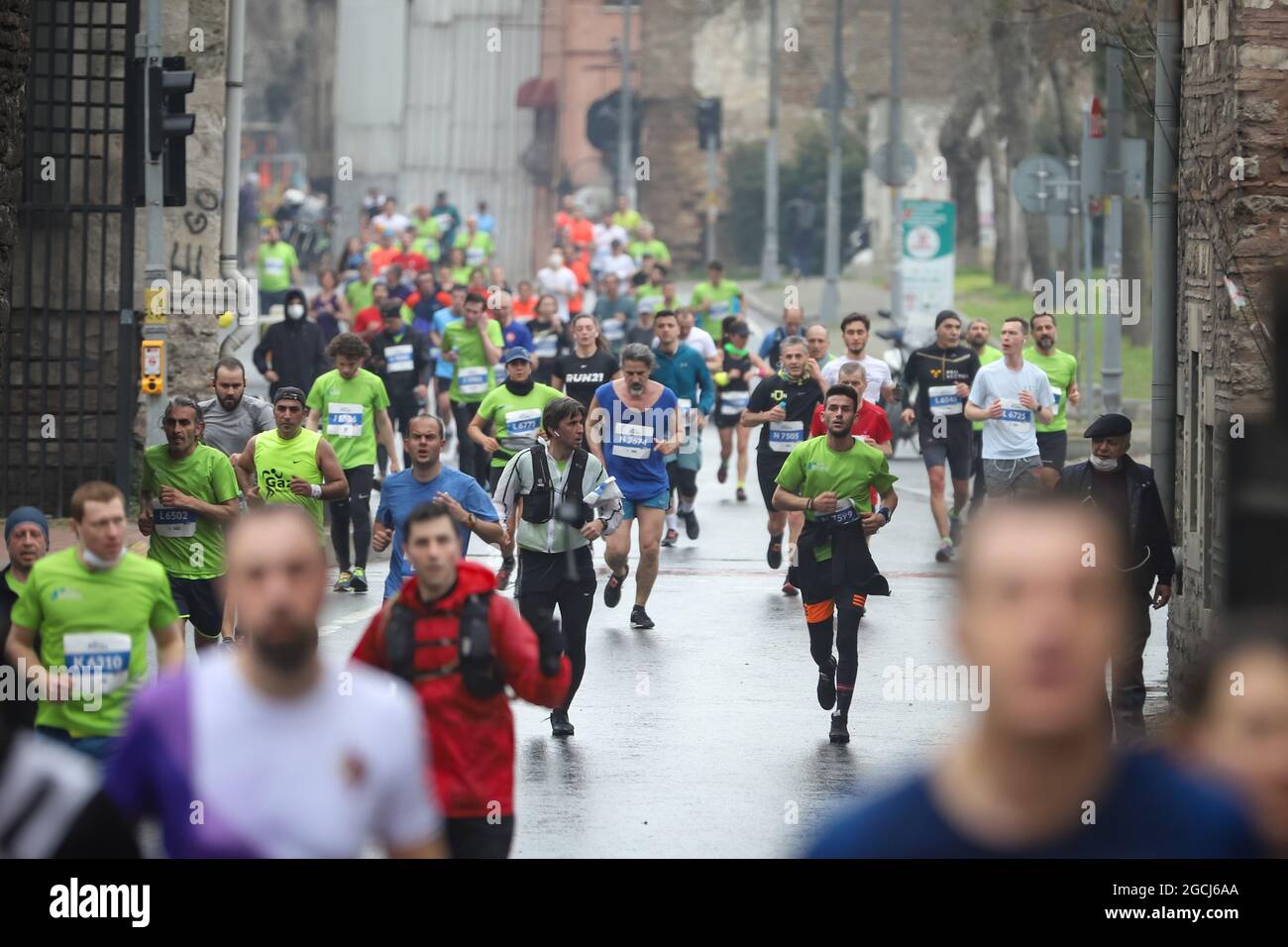 ISTANBUL, TURKEY - APRIL 04, 2021: Athletes running Istanbul Half ...