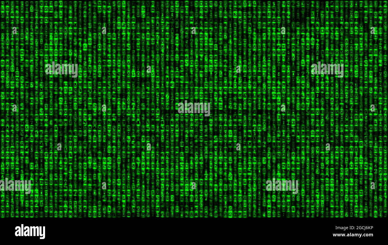 data matrix green binary code, abstract background illustration Stock ...