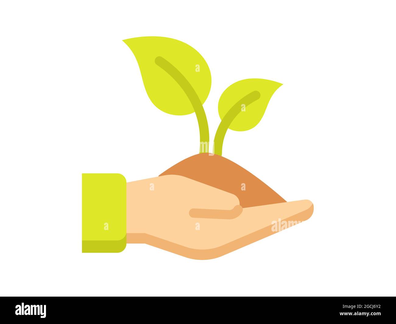 save nature hand plant environment go green single isolated icon with ...