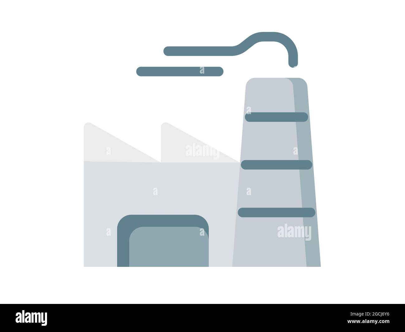 industry factory manufacture building single isolated icon with flat ...