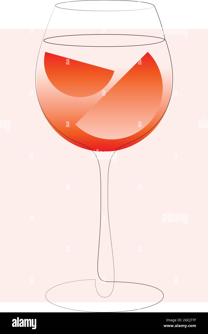 An artistic vector illustration of an aperol spritz glass Stock Vector ...