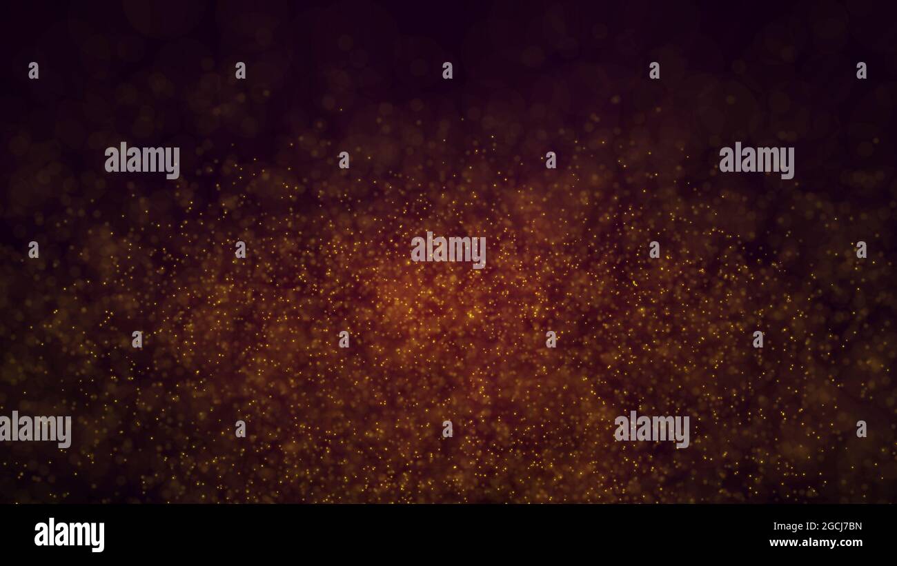 Burning red hot flying sparks fire in the night sky illustration Stock ...