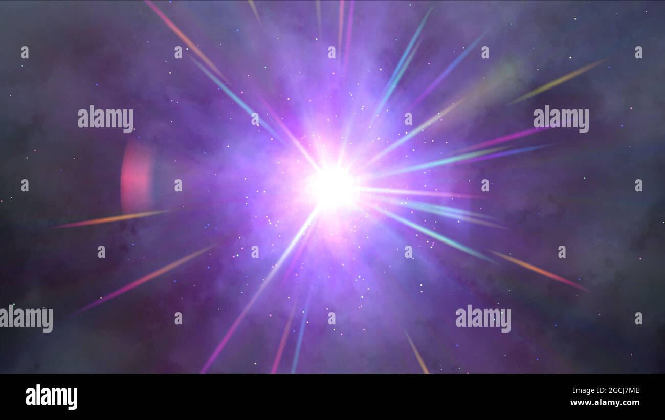 cosmos star ray light space particle nebula, illustration render Stock ...