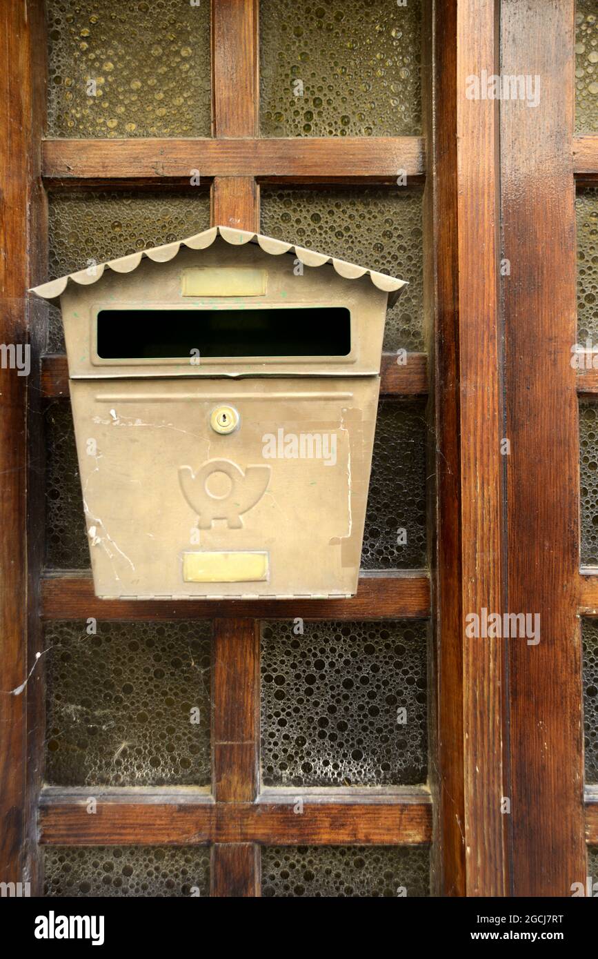 mailbox, mail, letters,mailbox detail; door with mailbox Stock Photo ...