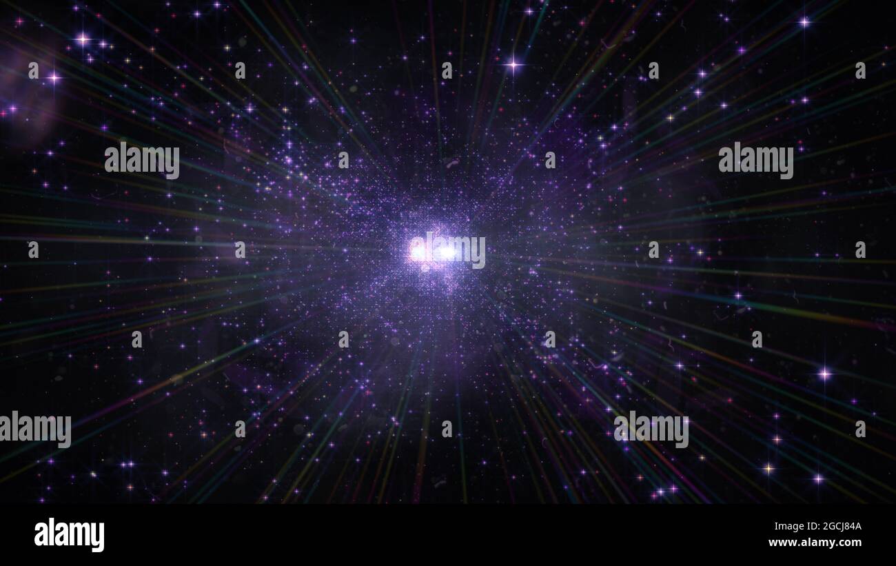 star explosion in space, star ray, 3d render illustration Stock Photo ...