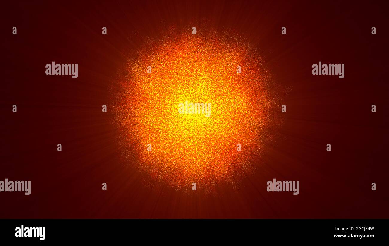 Abstract particles sun solar flare particles illustration 3d render ...