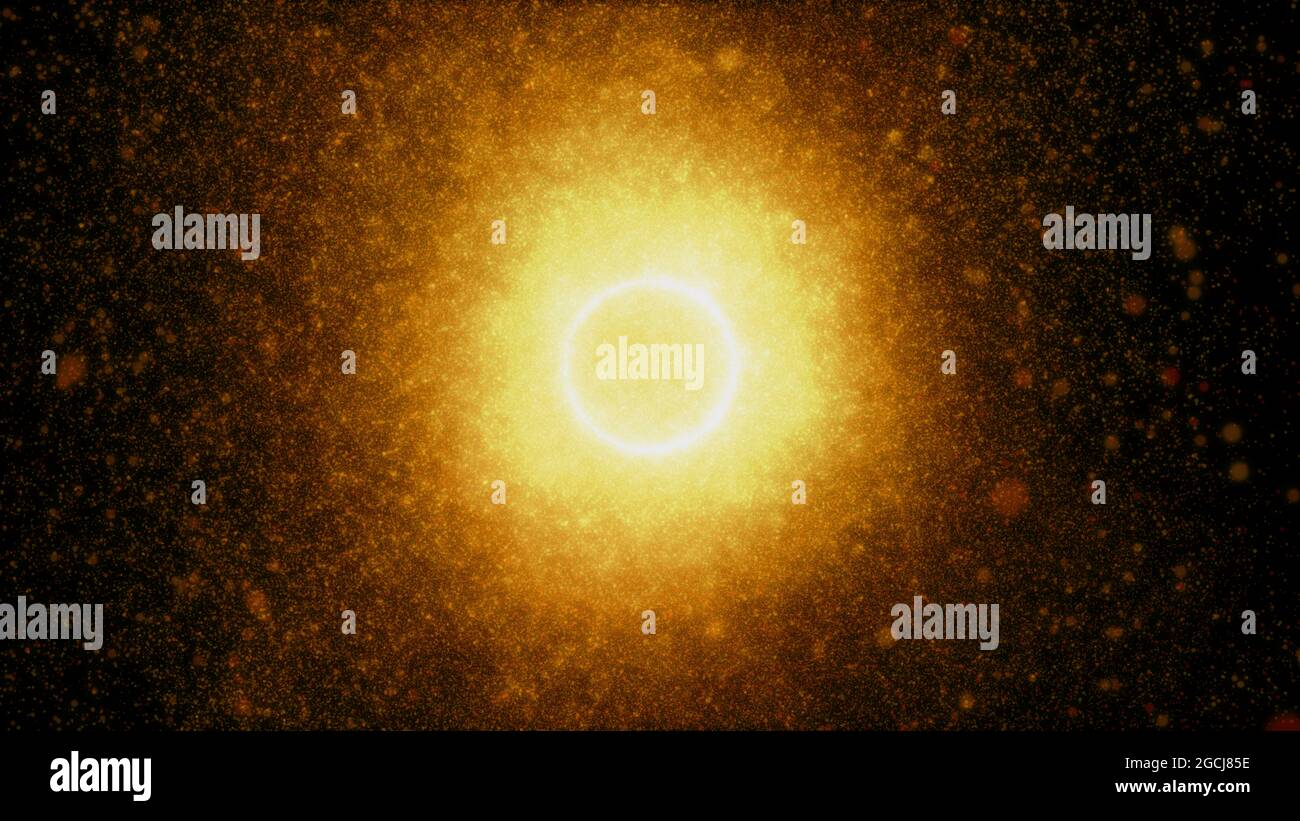 Abstract particles sun solar flare particles illustration 3d render ...