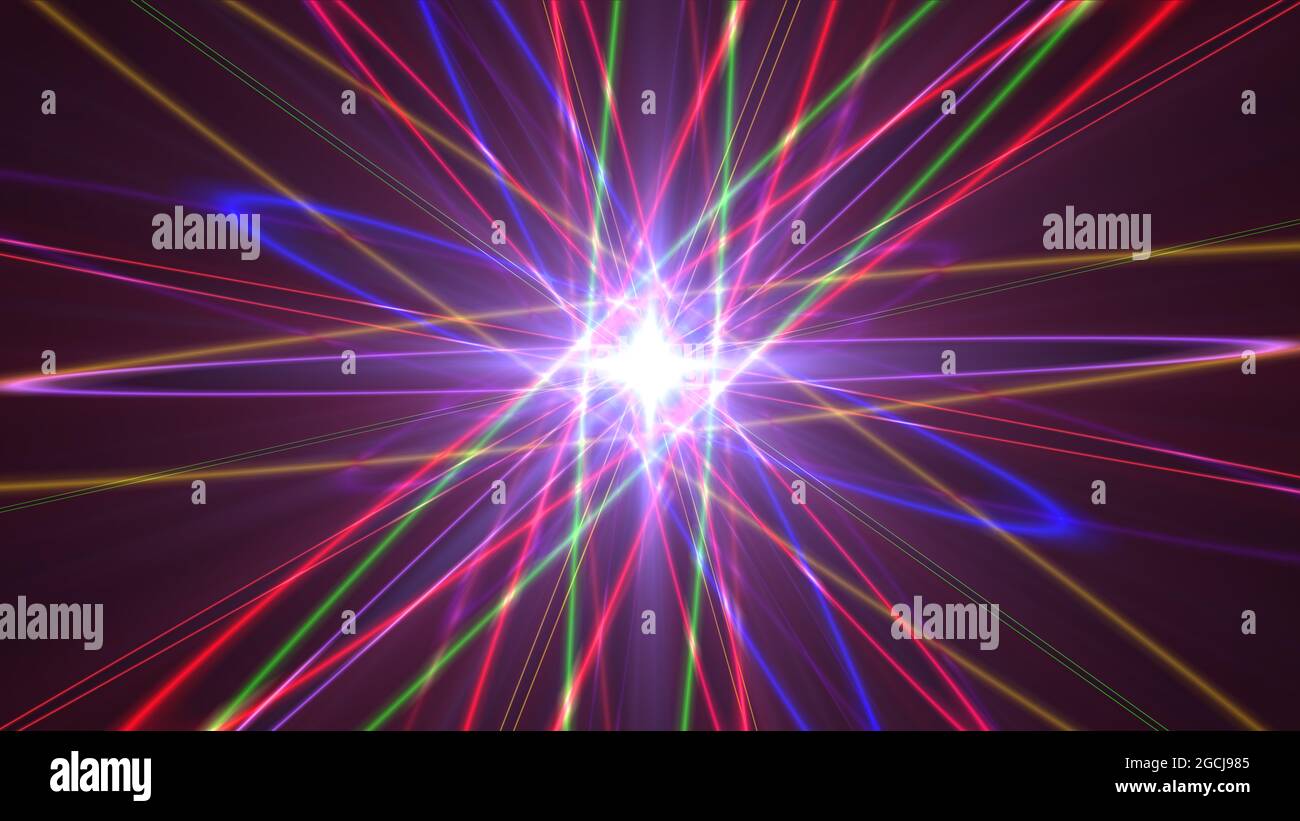 Glowing atom structure with light laser ring Stock Photo - Alamy
