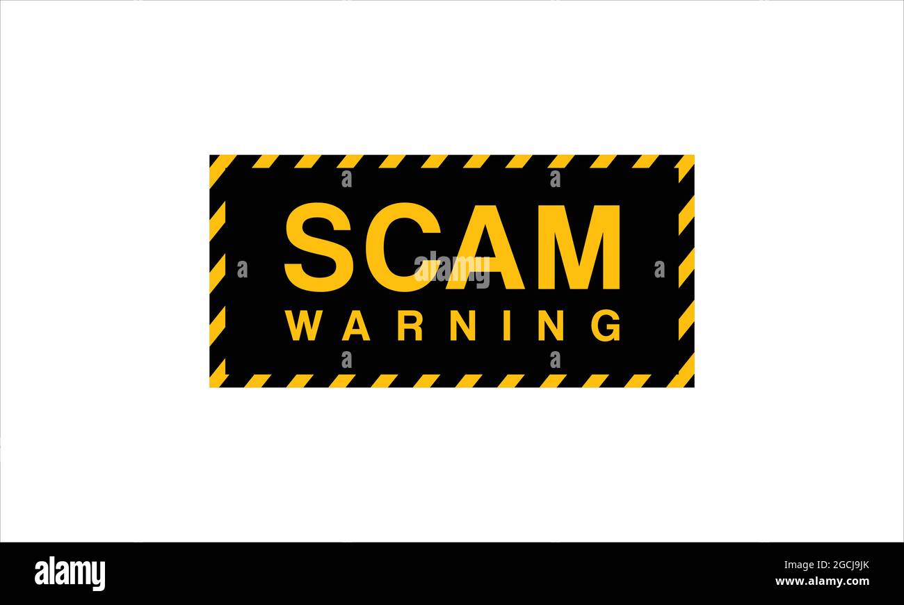 Scam Warning yellow tape icon logo vector illustration monogram Stock ...