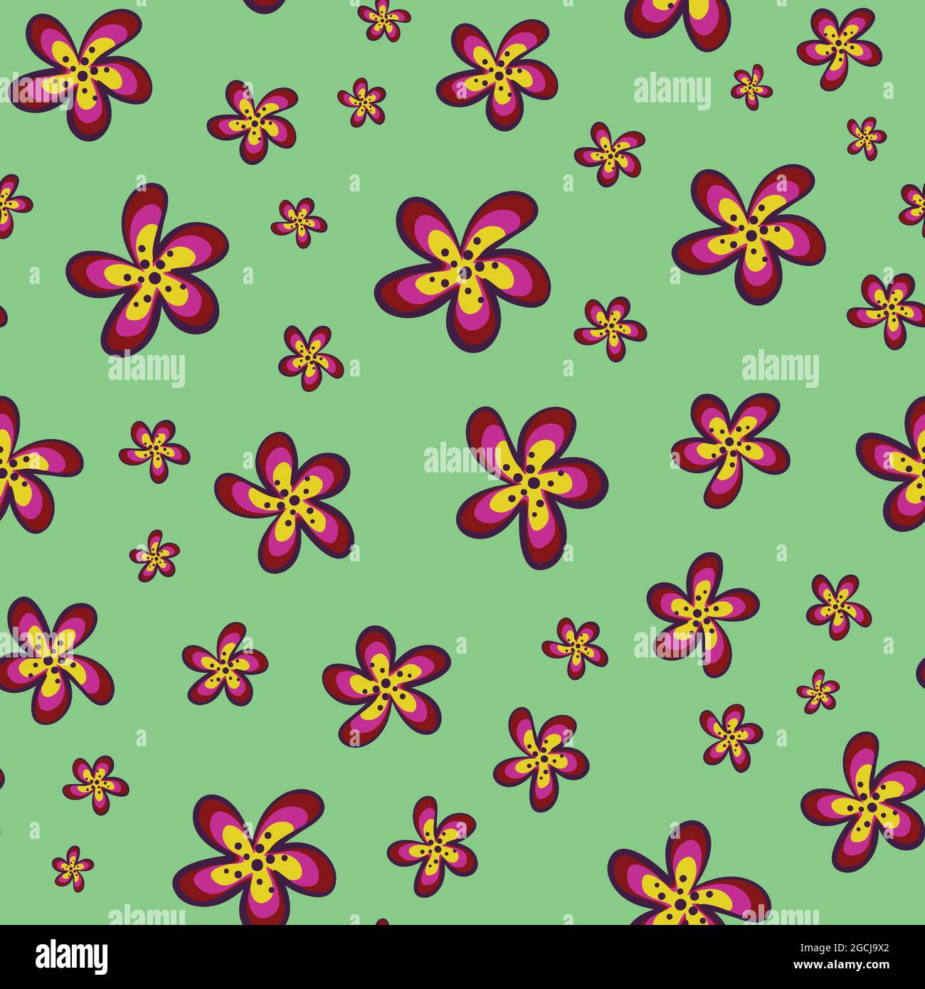 A bright joyful floral seamless vector pattern Stock Vector Image & Art ...