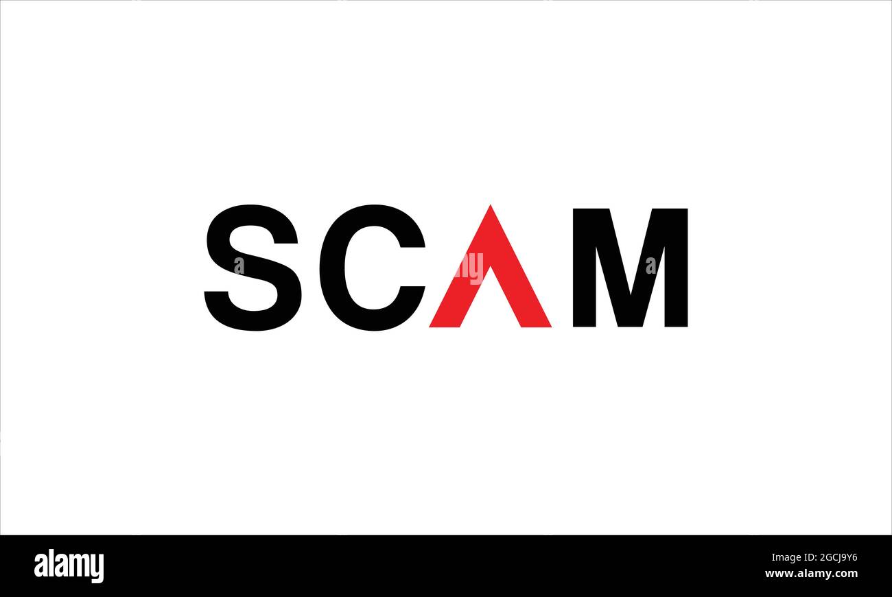 SCAM typography icon logo design vector illustration symbol Stock ...