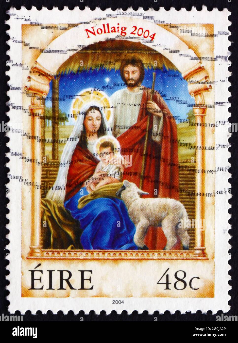IRELAND - CIRCA 2004: A stamp printed in Ireland shows Holy family ...