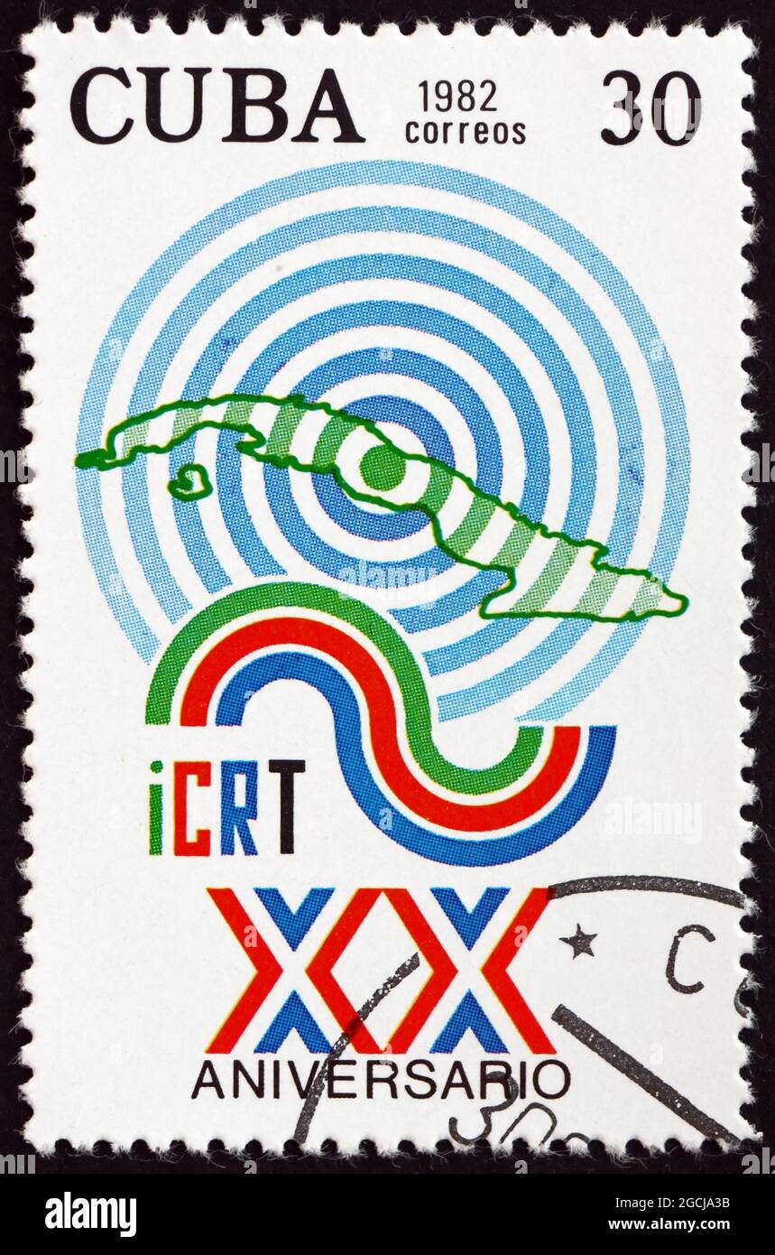 CUBA - CIRCA 1982: a stamp printed in Cuba dedicated to Broadcasting ...