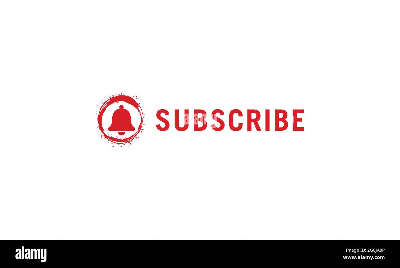 Bell Icon in red Zen circle with subscribe button icon logo design ...