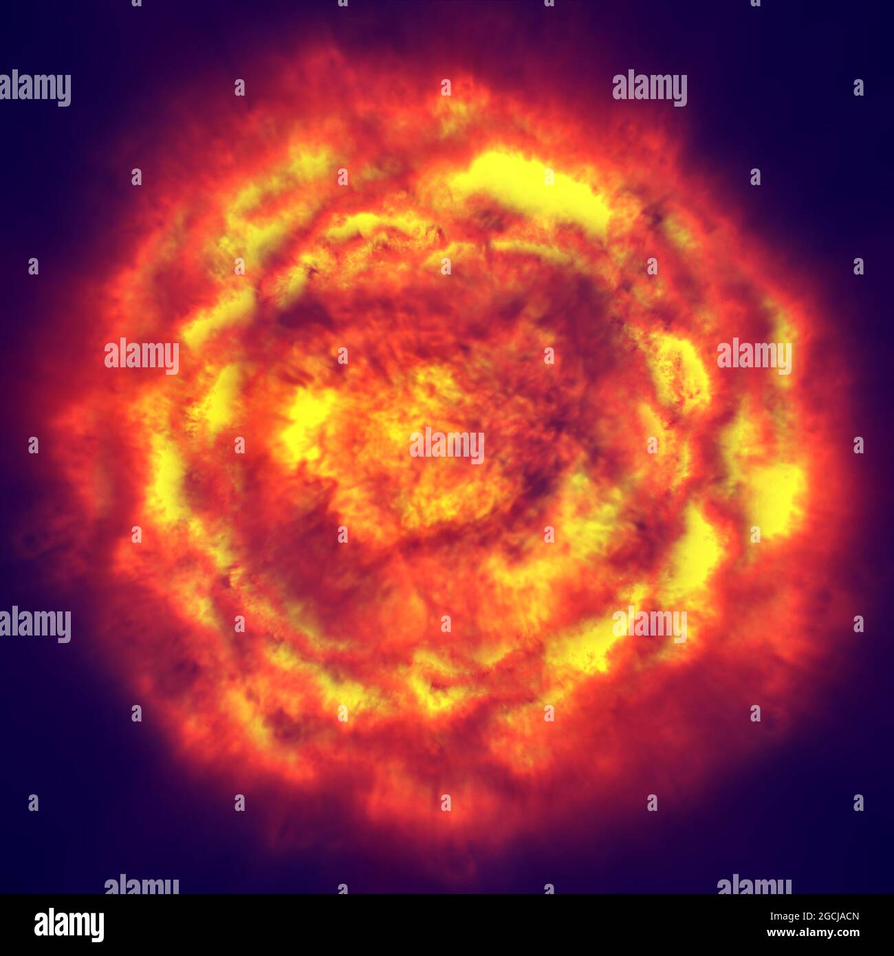 fire flame ball explosion in space, abstract illustration Stock Photo ...