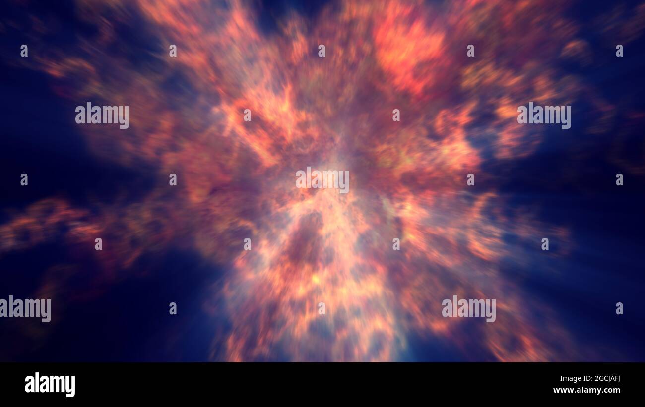 fire flame explosion in space, abstract illustration Stock Photo - Alamy