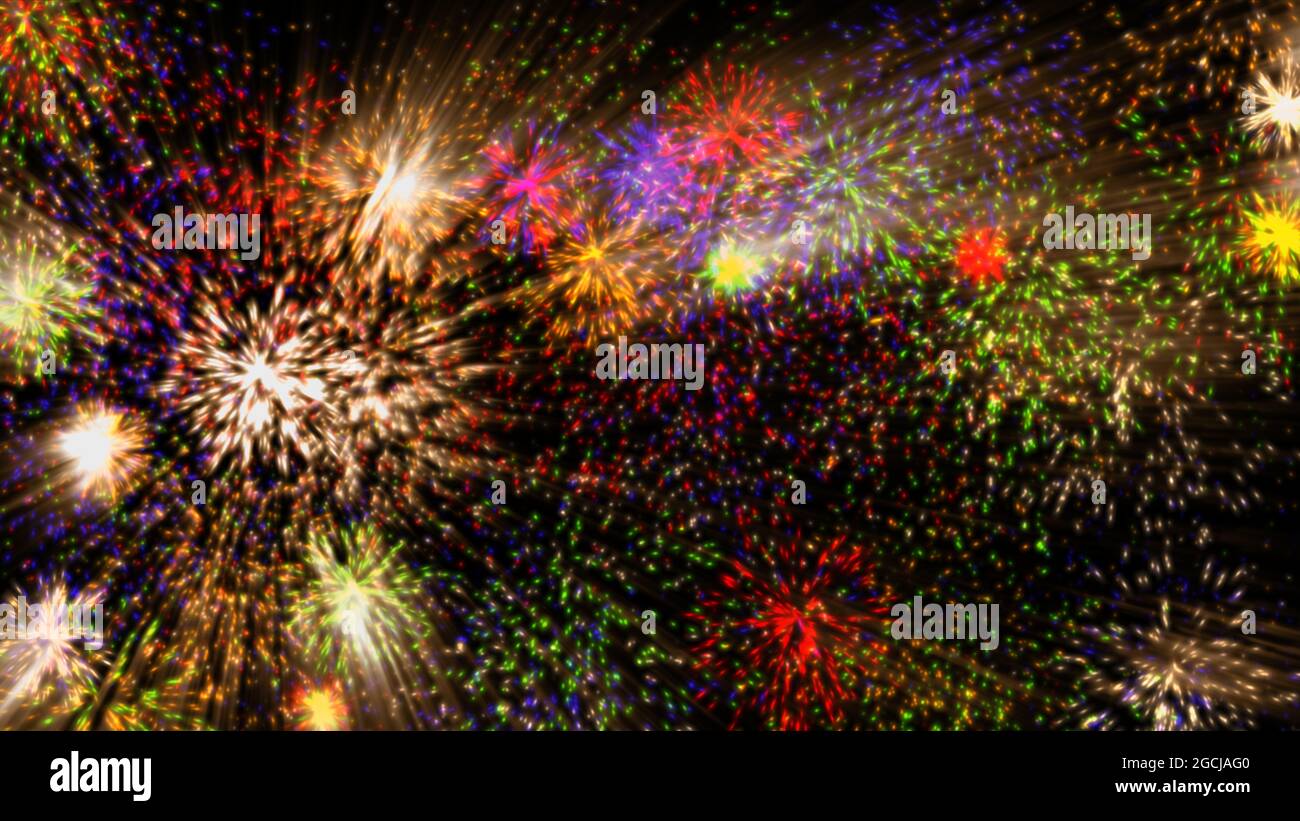 fireworks color light illustration isolated on black background Stock ...