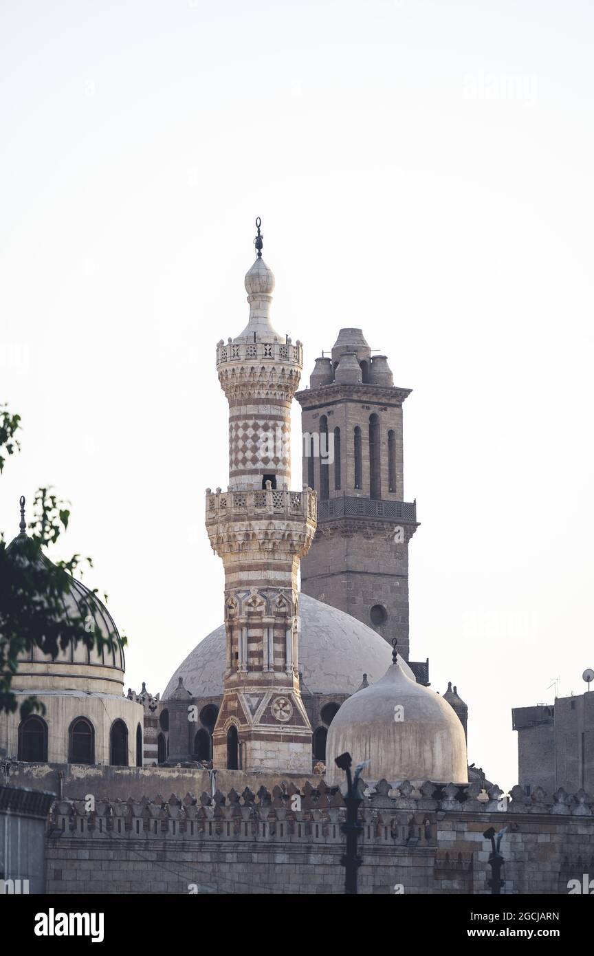 Vertical shot of Al-Azhar Mosque Minarets, Cairo, Egypt Stock Photo - Alamy