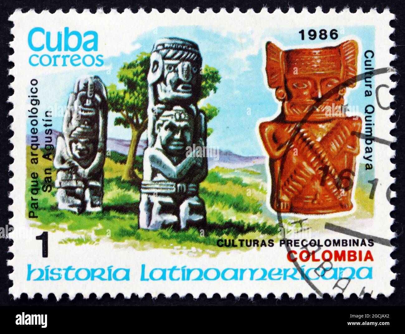 CUBA - CIRCA 1986: a stamp printed in Cuba shows San Augustin ...