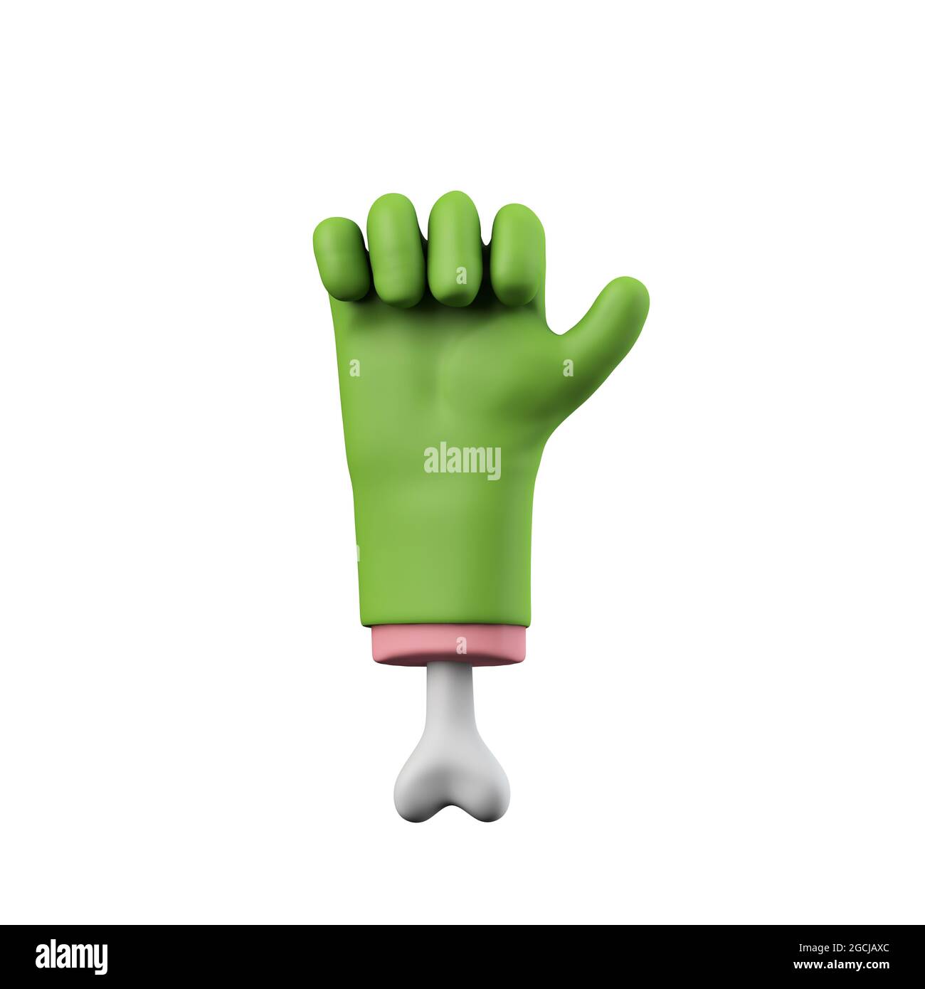 Cartoon creepy halloween green thumbs up monster hand. 3D Rendering ...