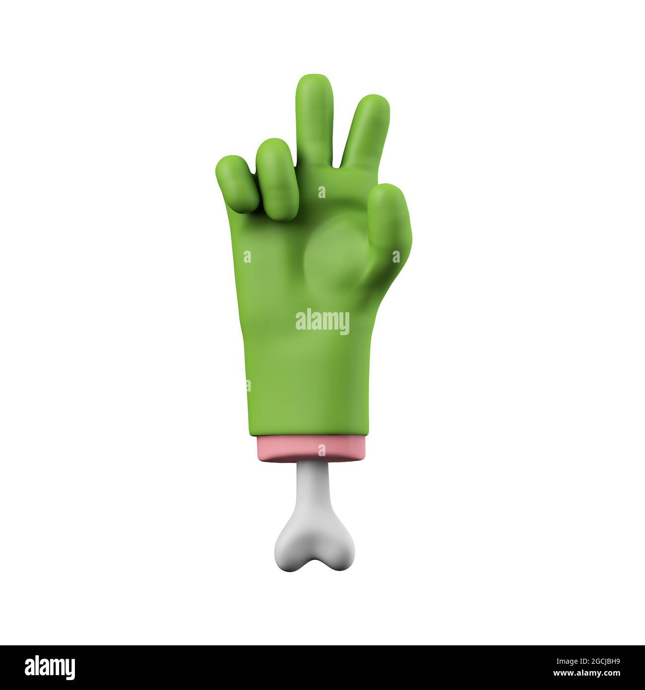 Cartoon creepy halloween green monster hand. 3D Rendering Stock Photo ...