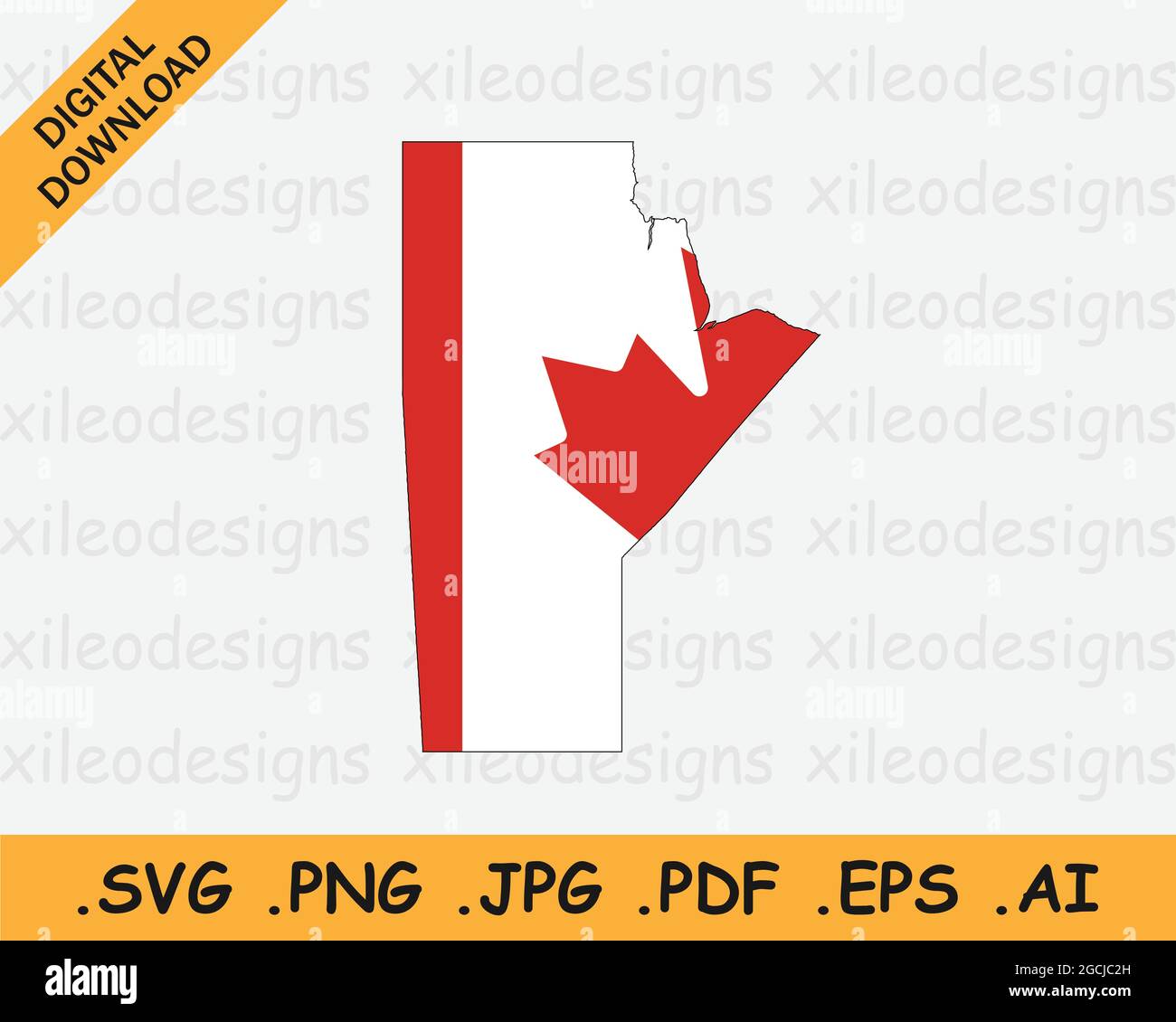 Manitoba Map on Canadian Flag. MB, CA Province Map on Canada Flag. EPS ...
