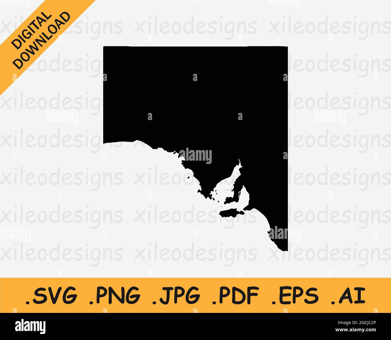 South Australia Map Black Silhouette. SA, Australian State Shape ...