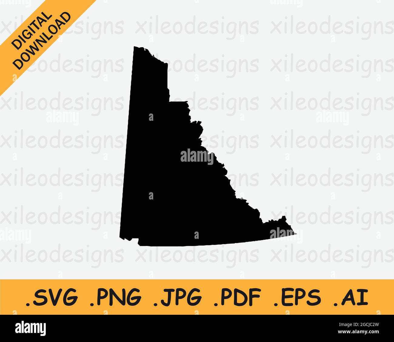 Yukon Canada Map Black Silhouette. YT, Canadian Territory Shape ...