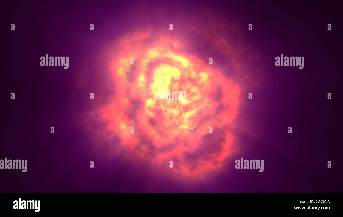 fire flame ball explosion in space, abstract illustration Stock Photo ...
