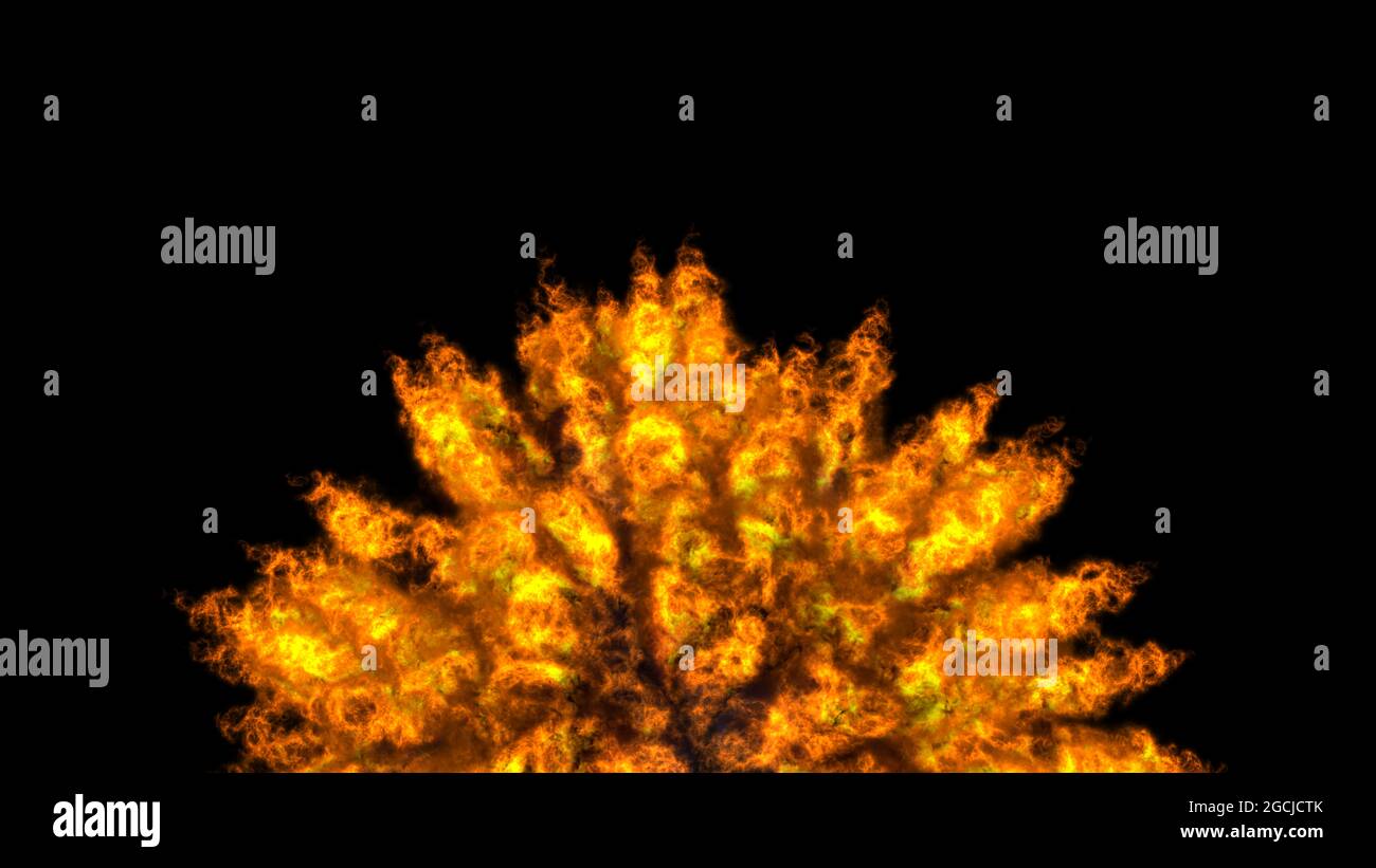 fire flame ball explosion in space, abstract illustration Stock Photo ...