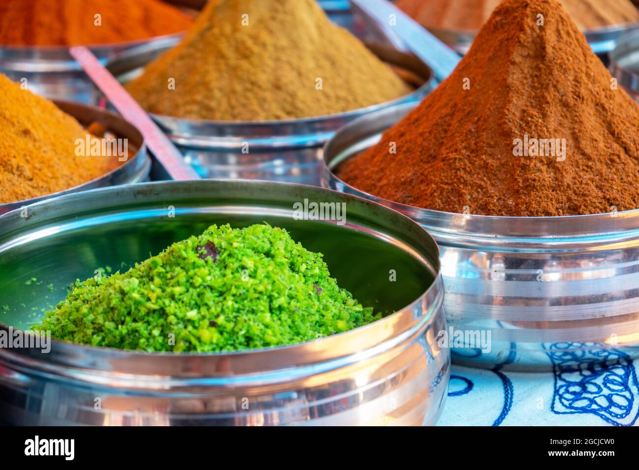 Close-Up Of Spices On Market Stall. India - Anjuna Market, GOA Stock ...