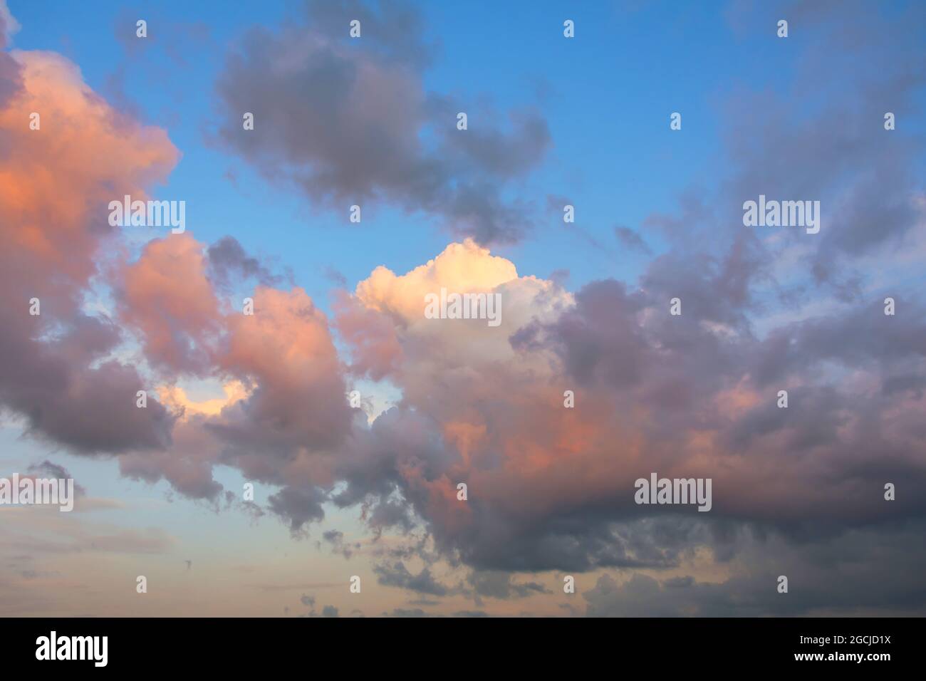 Dramatic sky light cumulus clouds before storm Stock Photo - Alamy