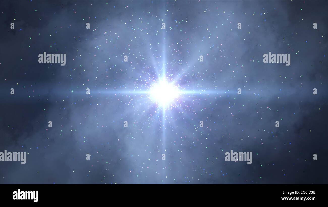 cosmos star ray light space particle nebula, illustration render Stock ...