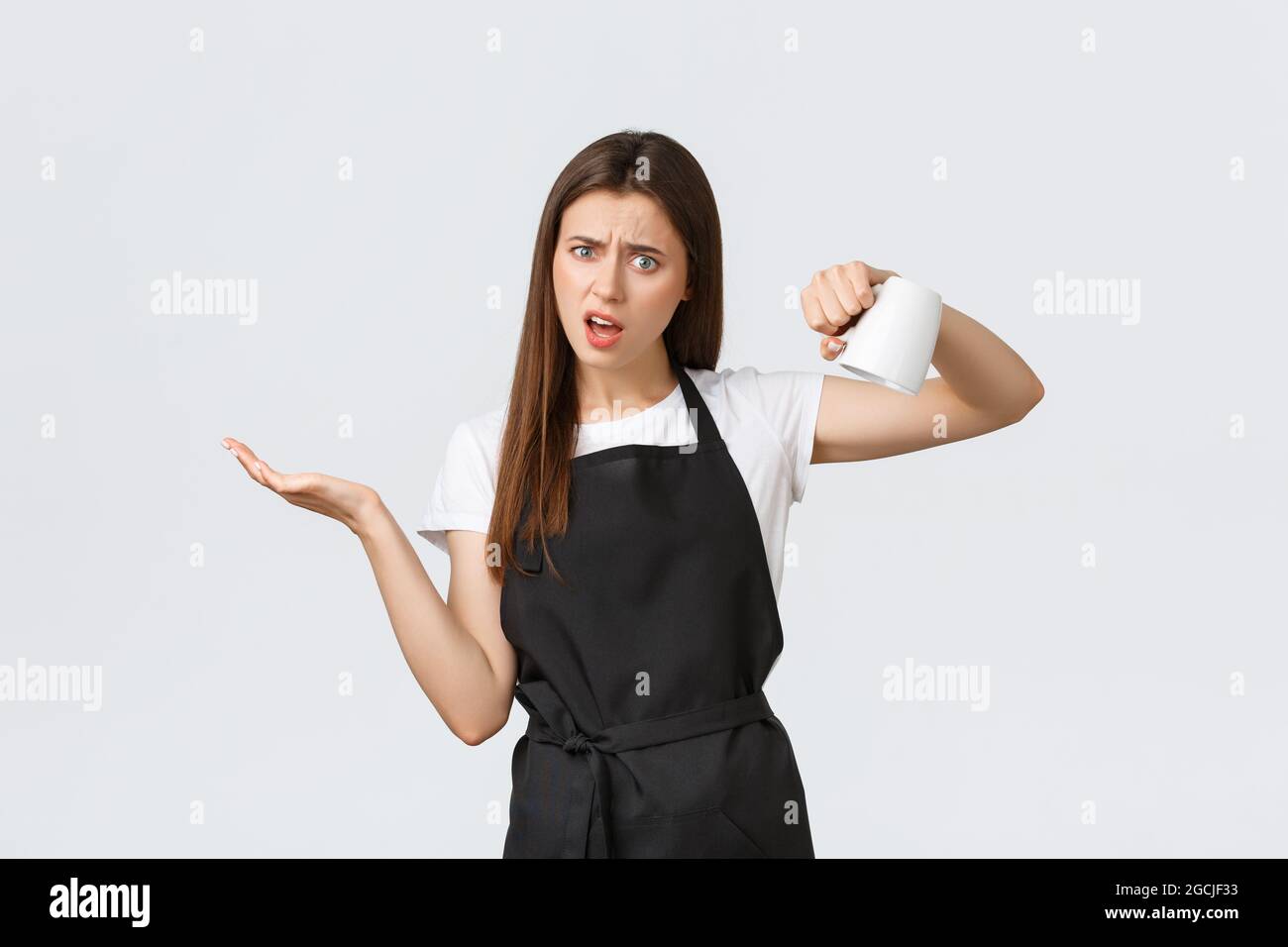 Grocery store employees, small business and coffee shops concept ...
