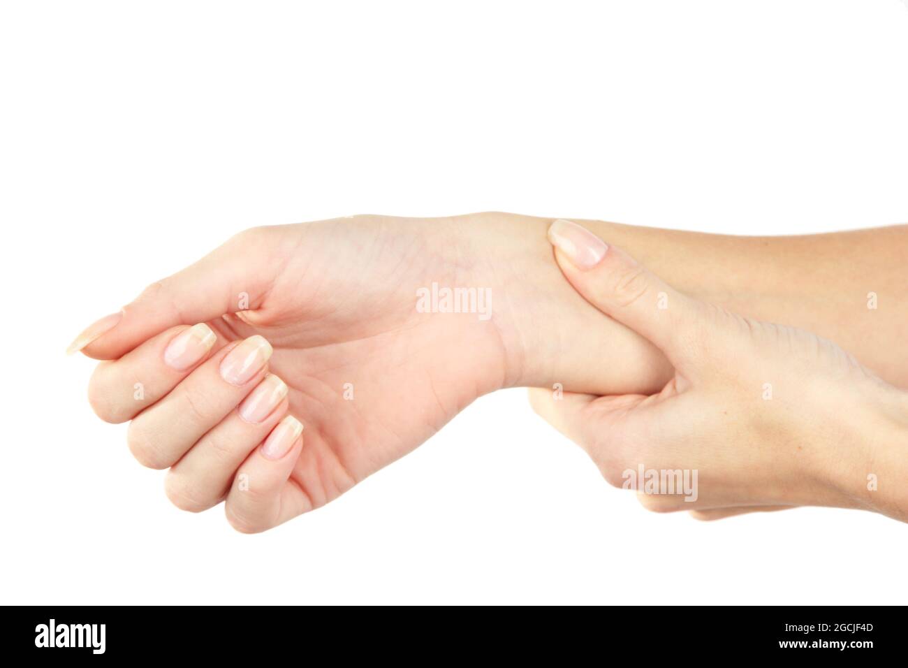 Measuring pulse isolated on white Stock Photo - Alamy