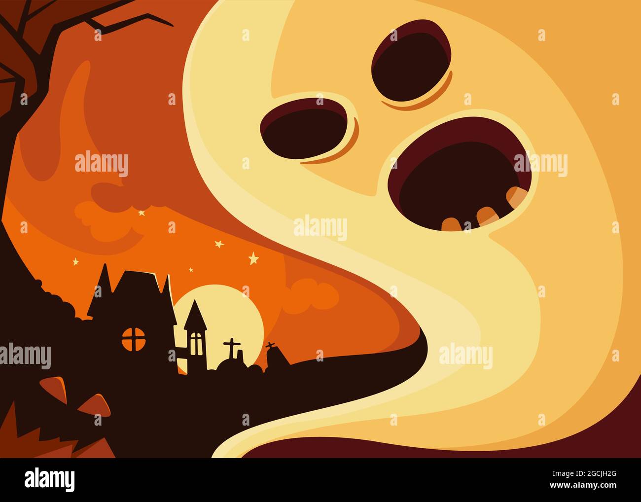 Ghost castle Stock Vector Images - Alamy