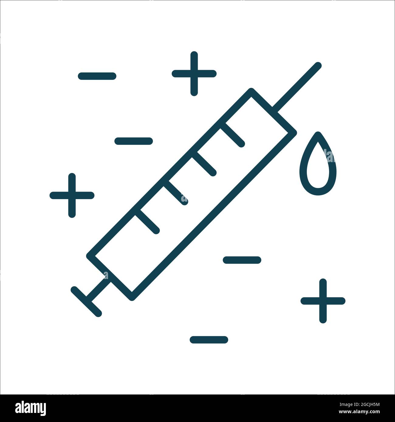 Vaccination and immunization line icon. Symbol isolated Stock Vector ...