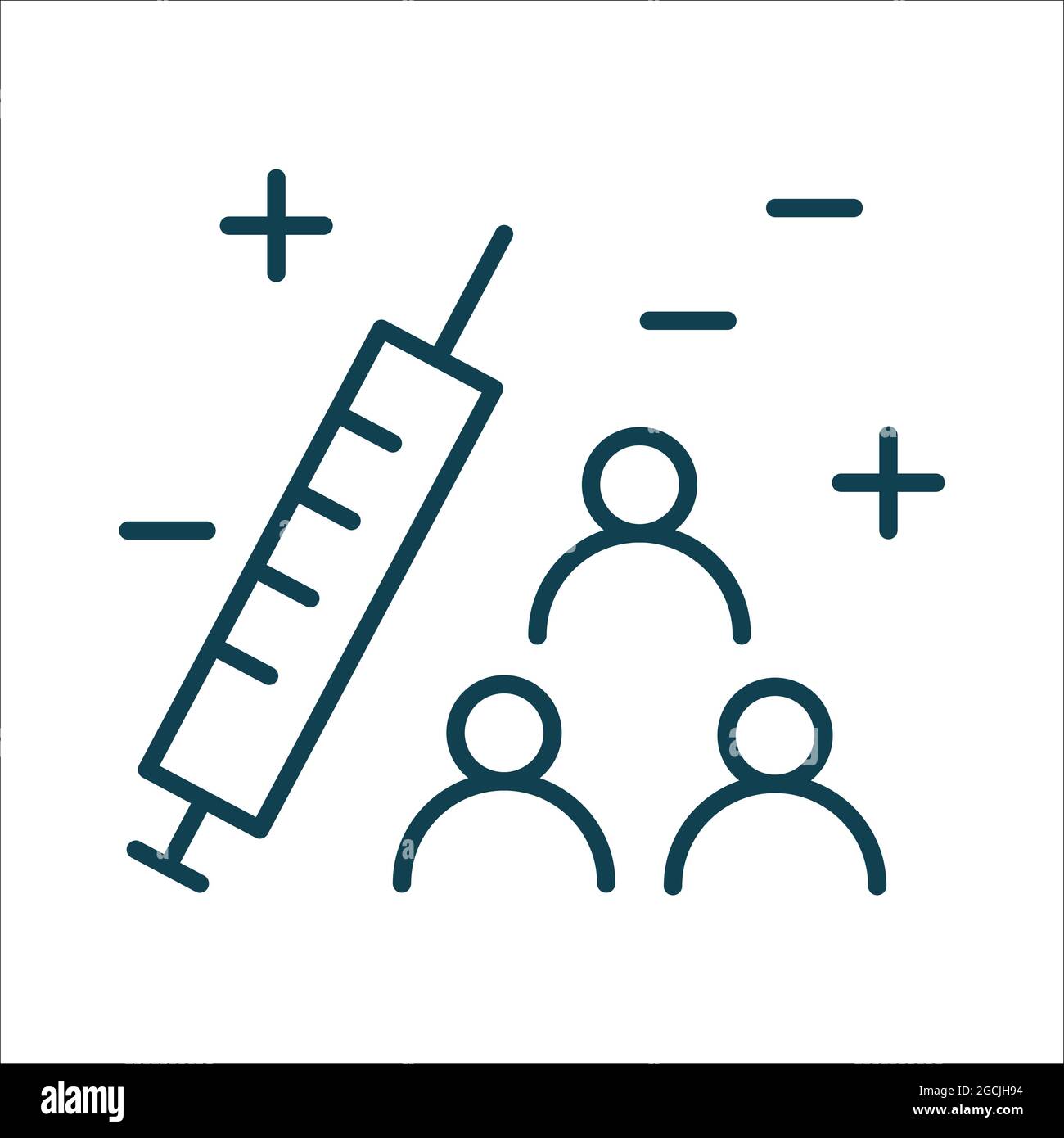 Vaccination and immunization line icon. Symbol isolated Stock Vector ...