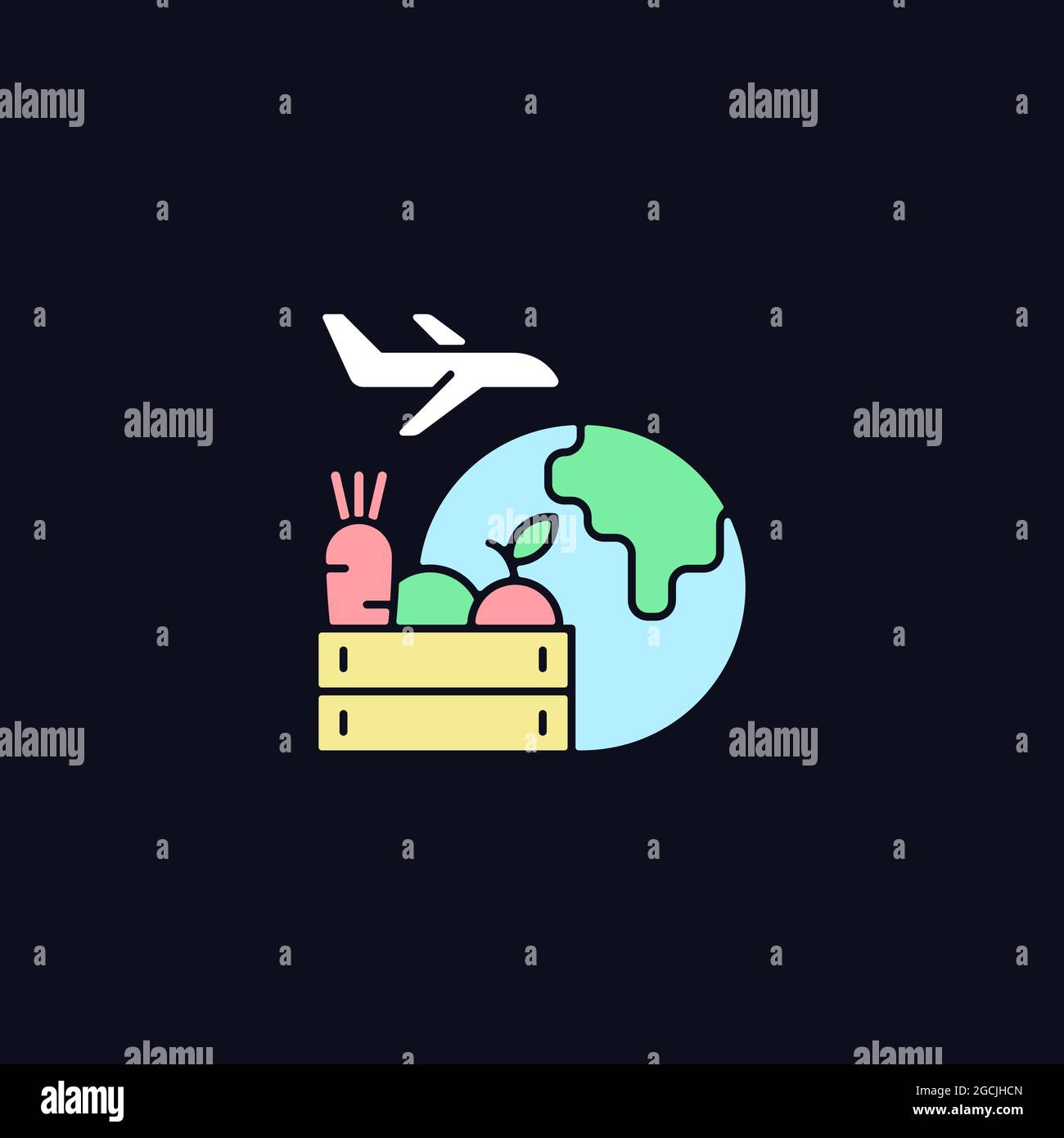 Agricultural products export RGB color icon for dark theme Stock Vector ...