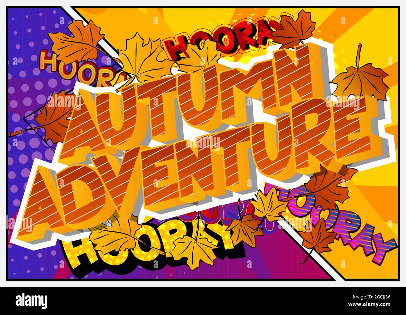 Autumn Adventure - Comic book word on colorful comics background ...
