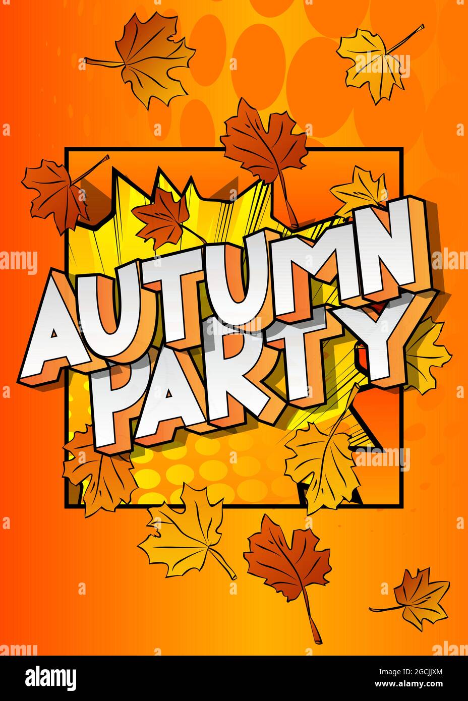 Autumn Party - Comic book word on colorful comics background. Abstract ...