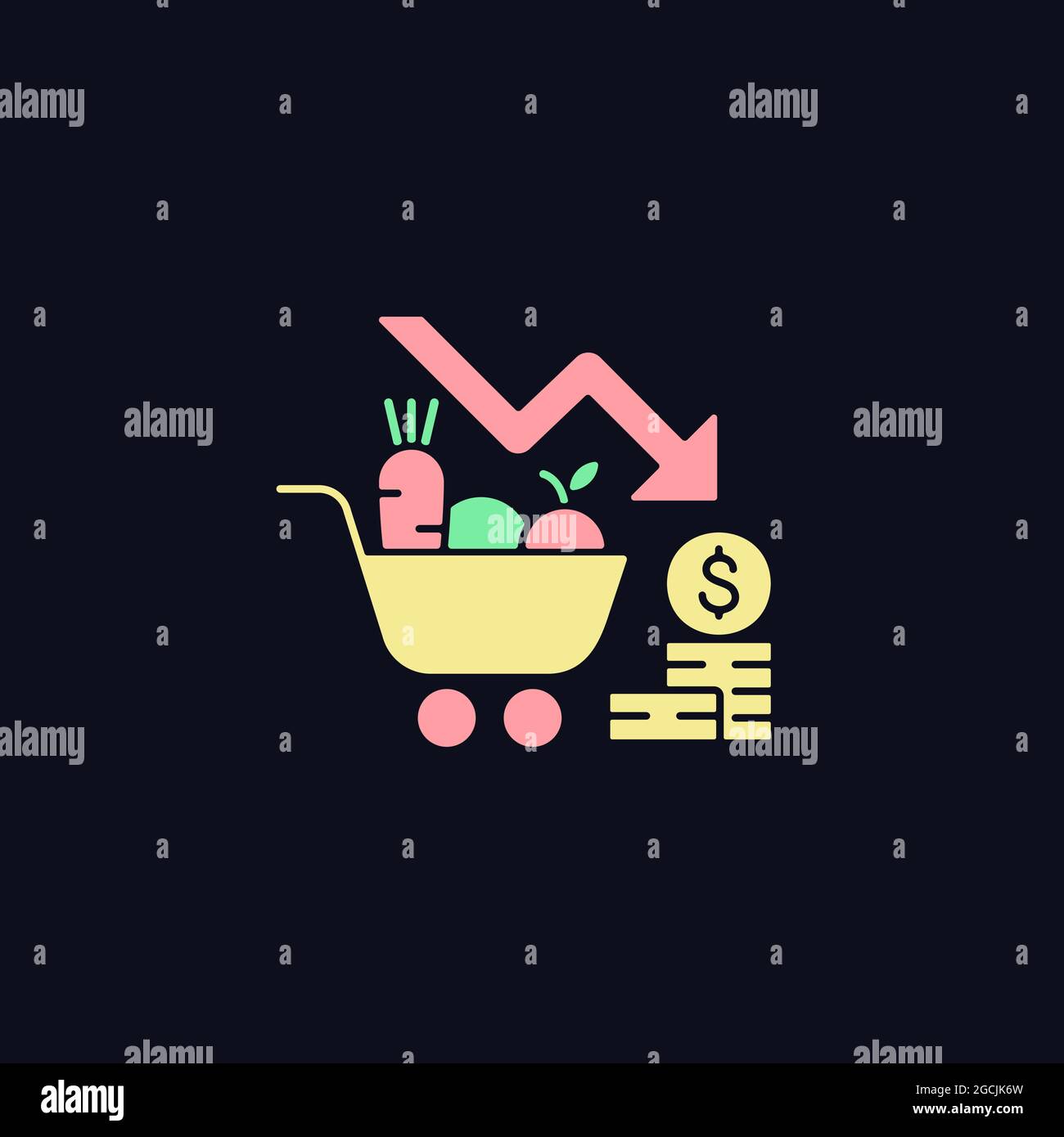 Marketing risks RGB color icon for dark theme Stock Vector Image & Art ...