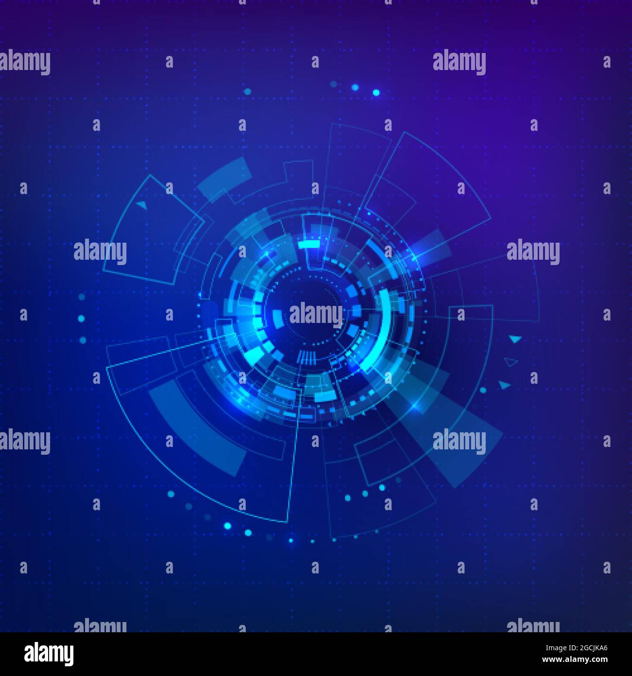 Sci-fi futuristic backdrop. Science and technology background with HUD ...